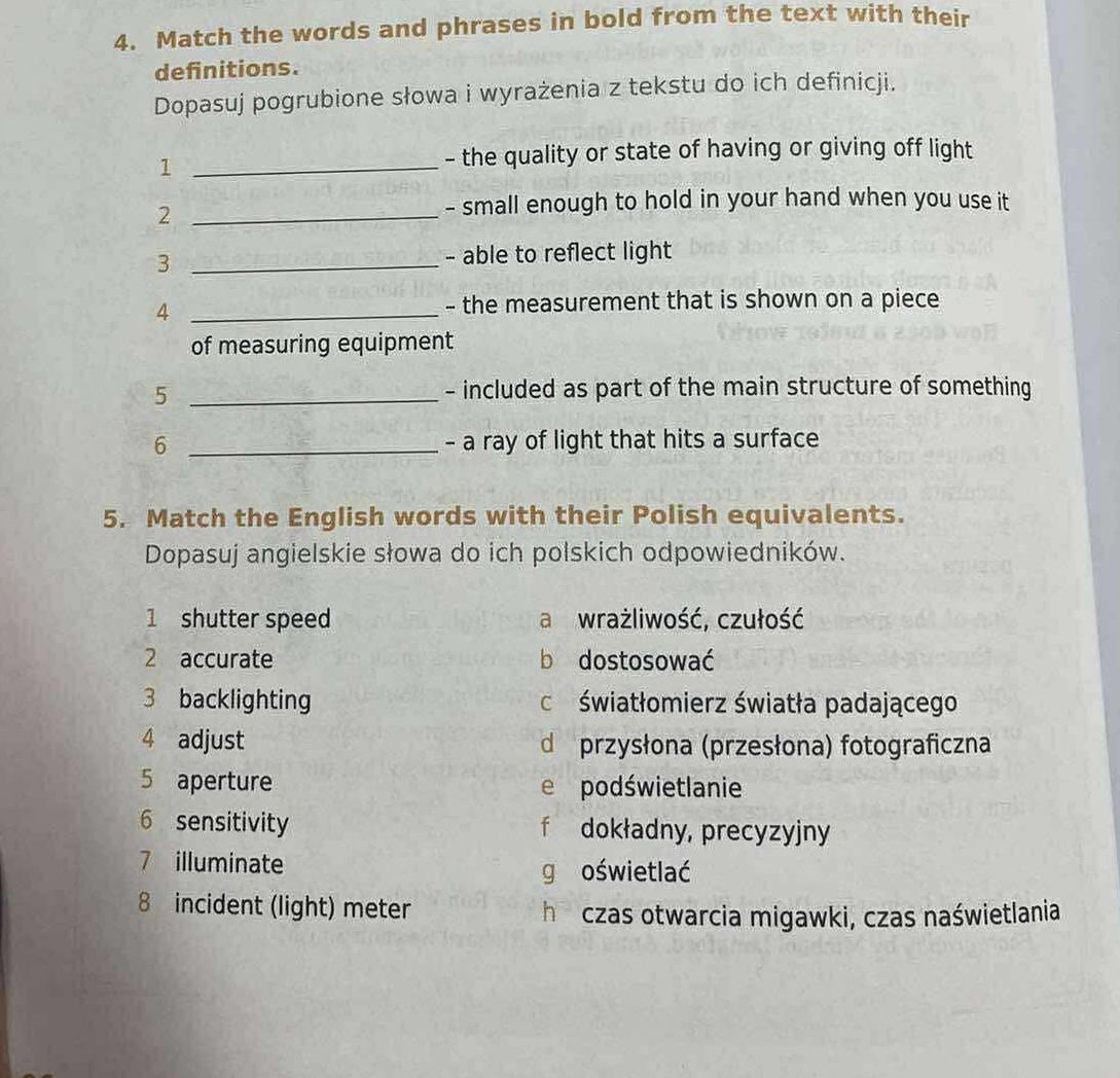 4. Match the words and phrases in bold from | StudyX