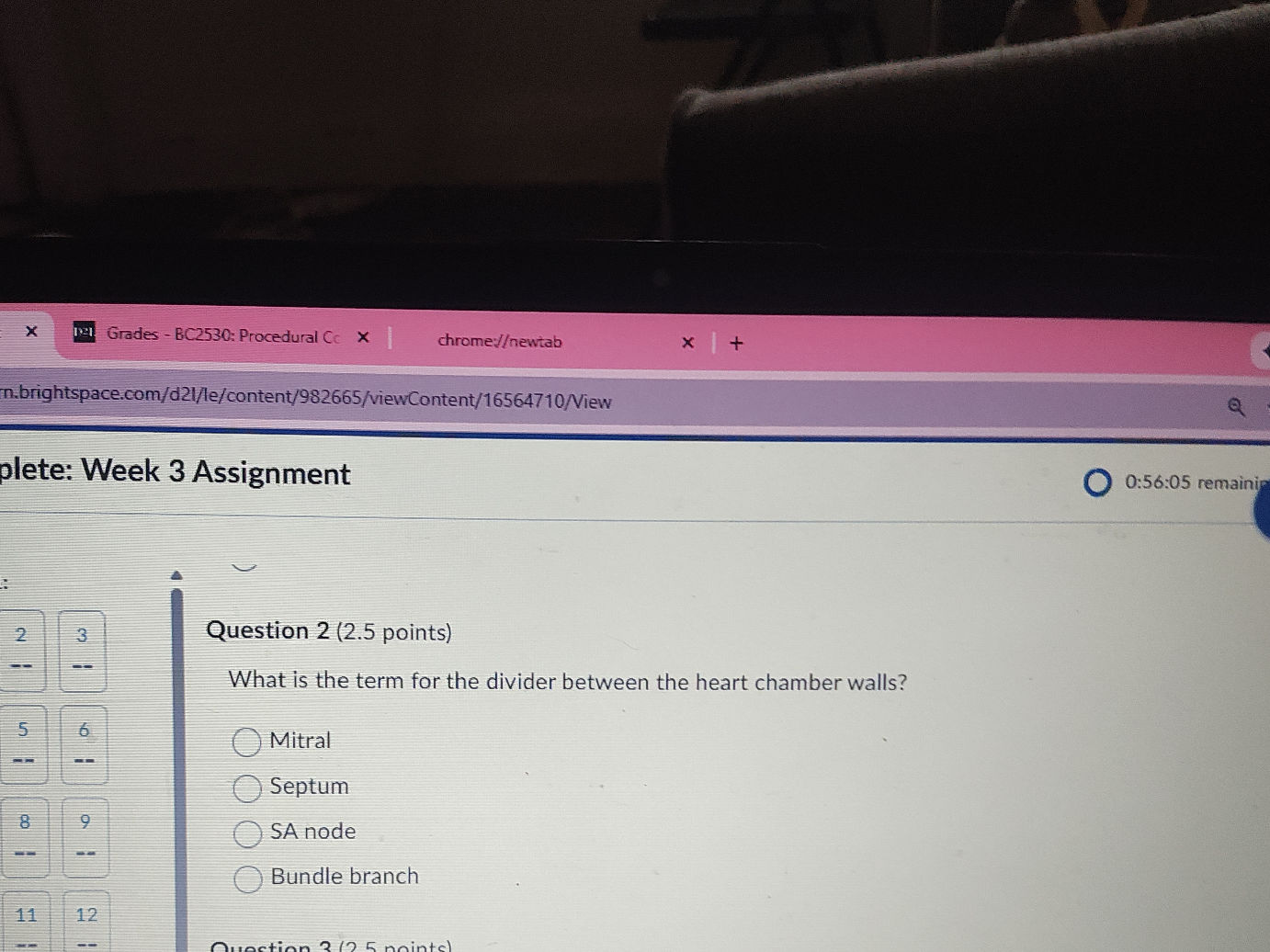 Question 2 (2.5 points) What is the term for | StudyX