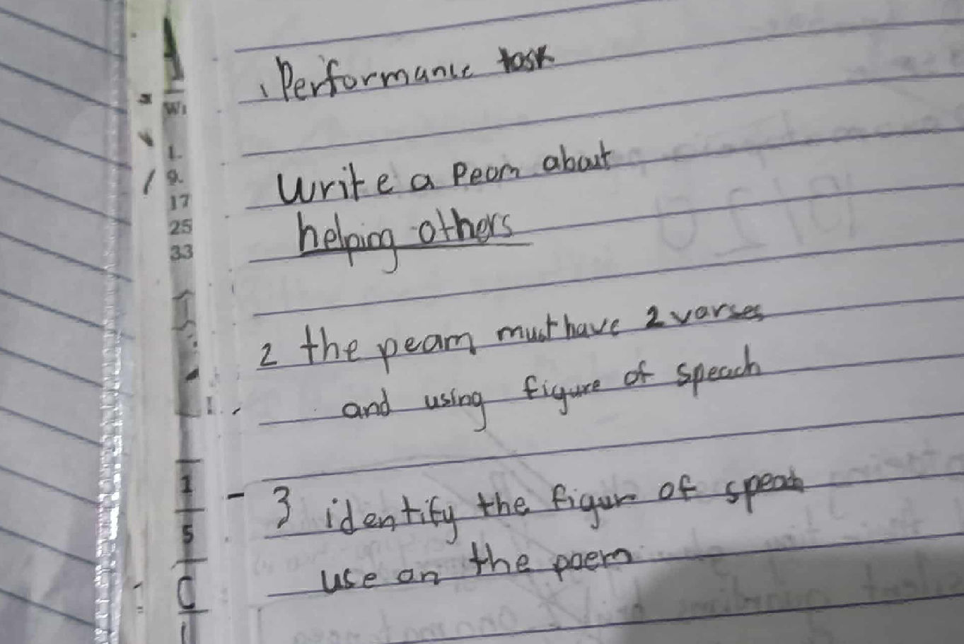 Performance task 1. Write a Poem about | StudyX