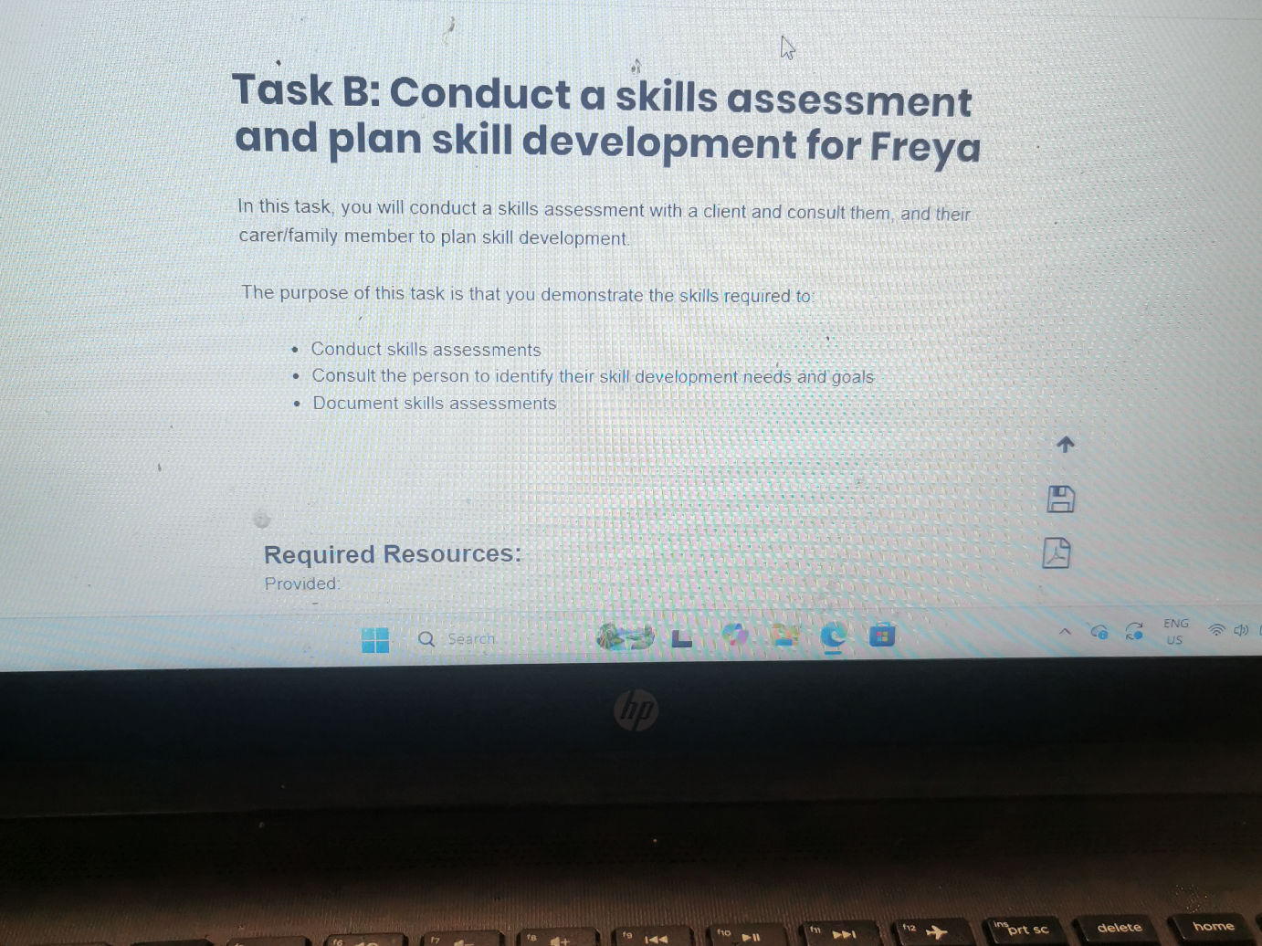 Task B: Conduct a skills assessment and plan | StudyX