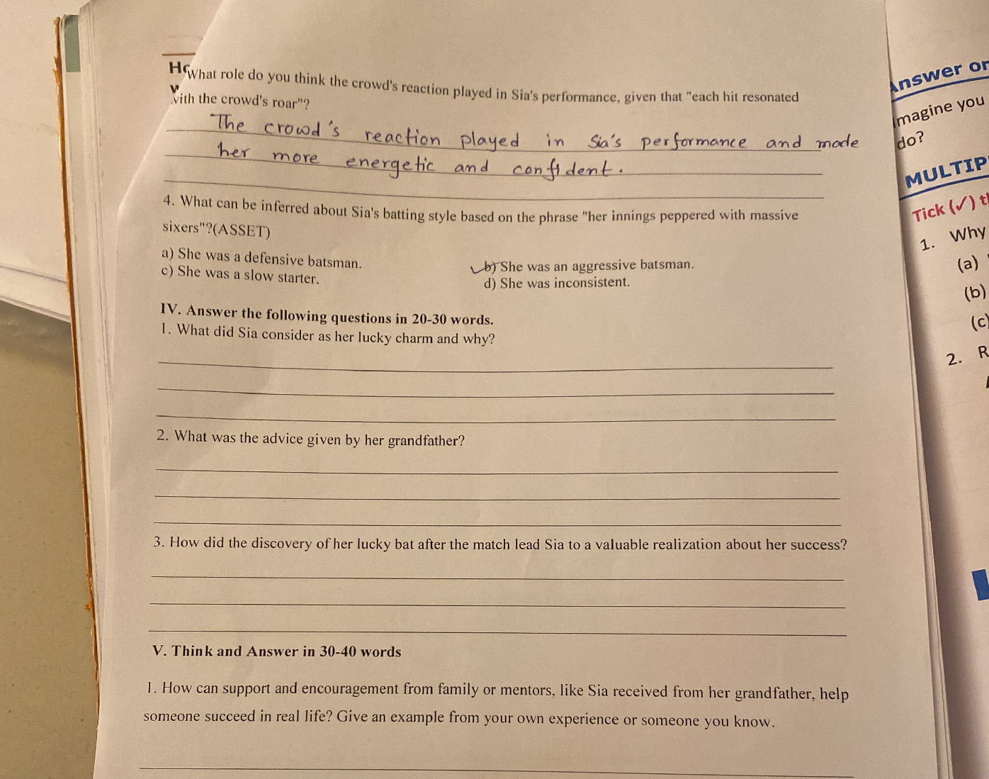 IV. Answer the following questions in 20-30 | StudyX