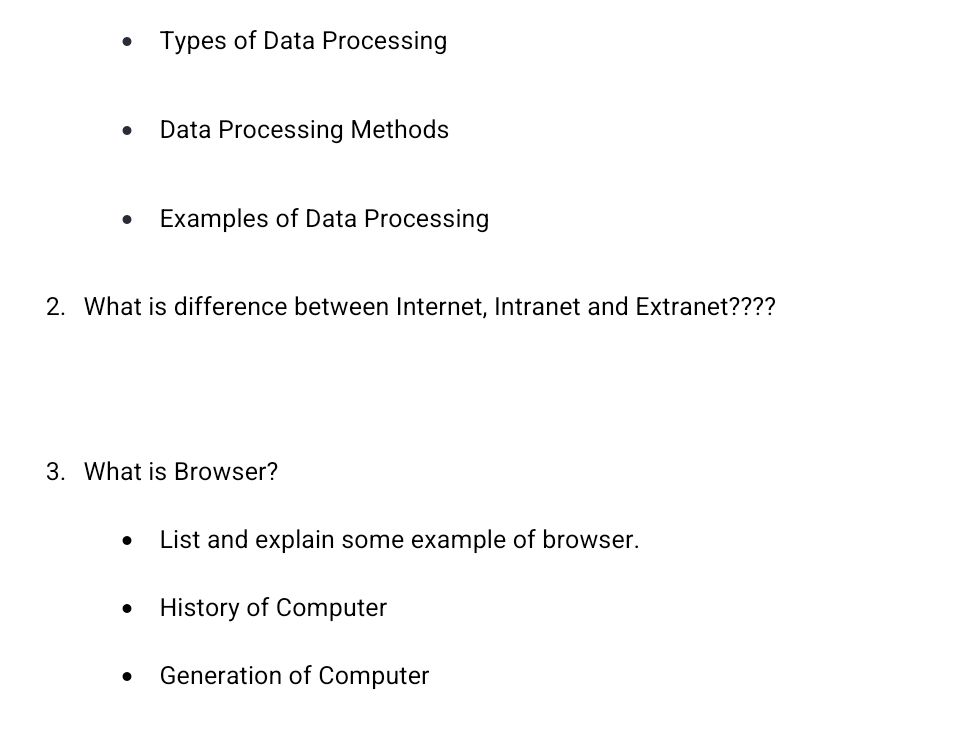 Types of Data Processing Data Processing | StudyX