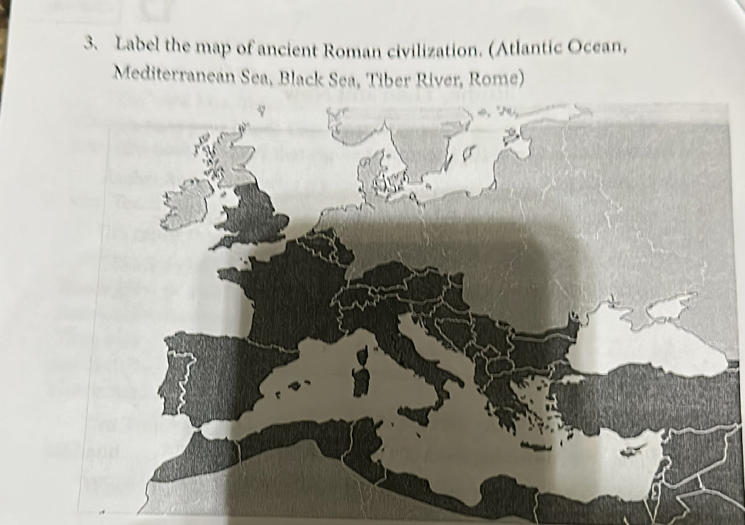 3. Label the map of ancient Roman | StudyX
