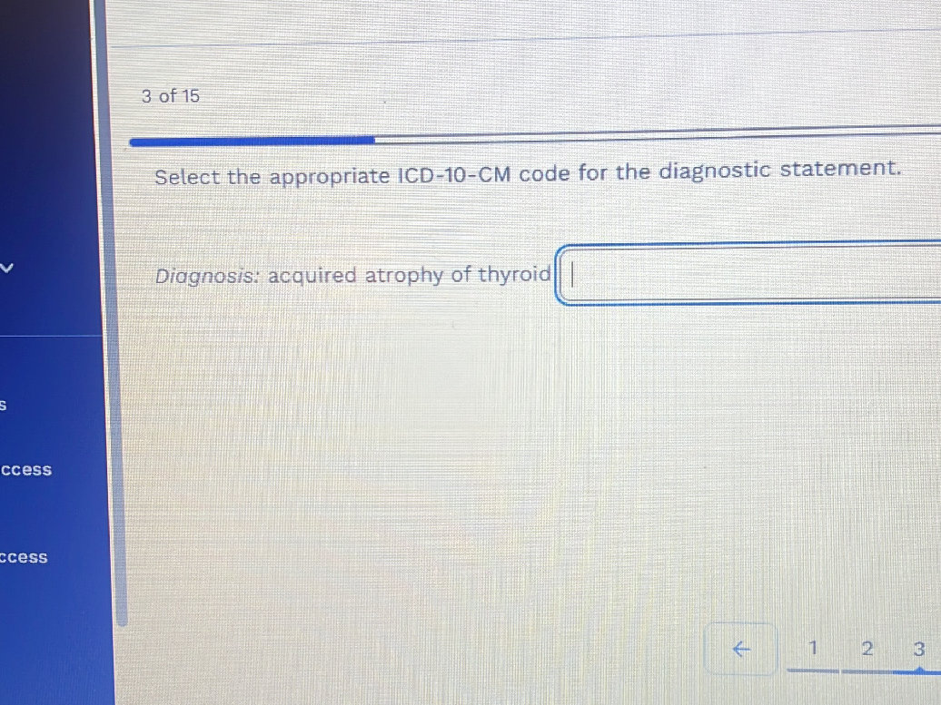 Select the appropriate ICD-10-CM code for | StudyX