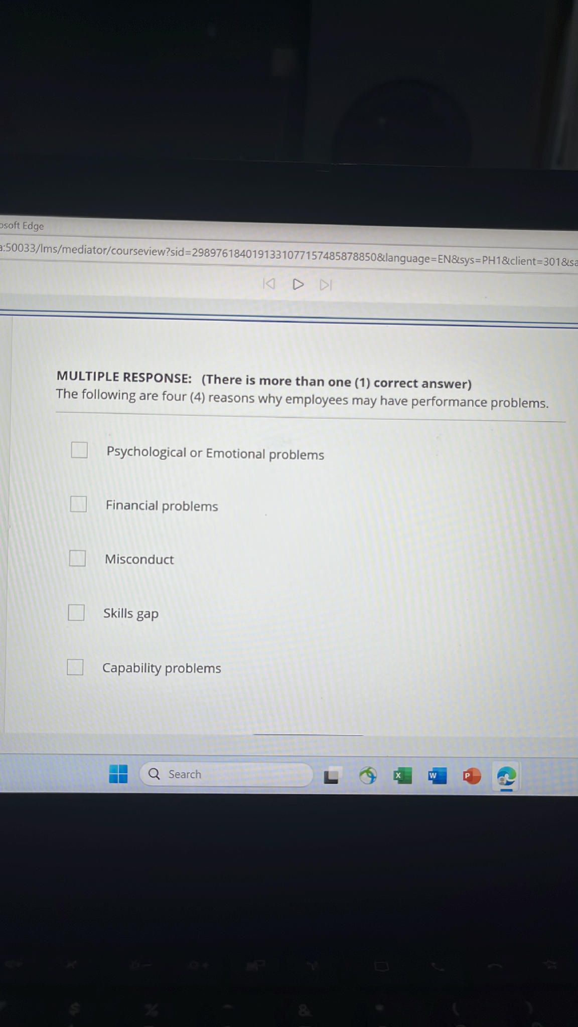 MULTIPLE RESPONSE: (There is more than one | StudyX