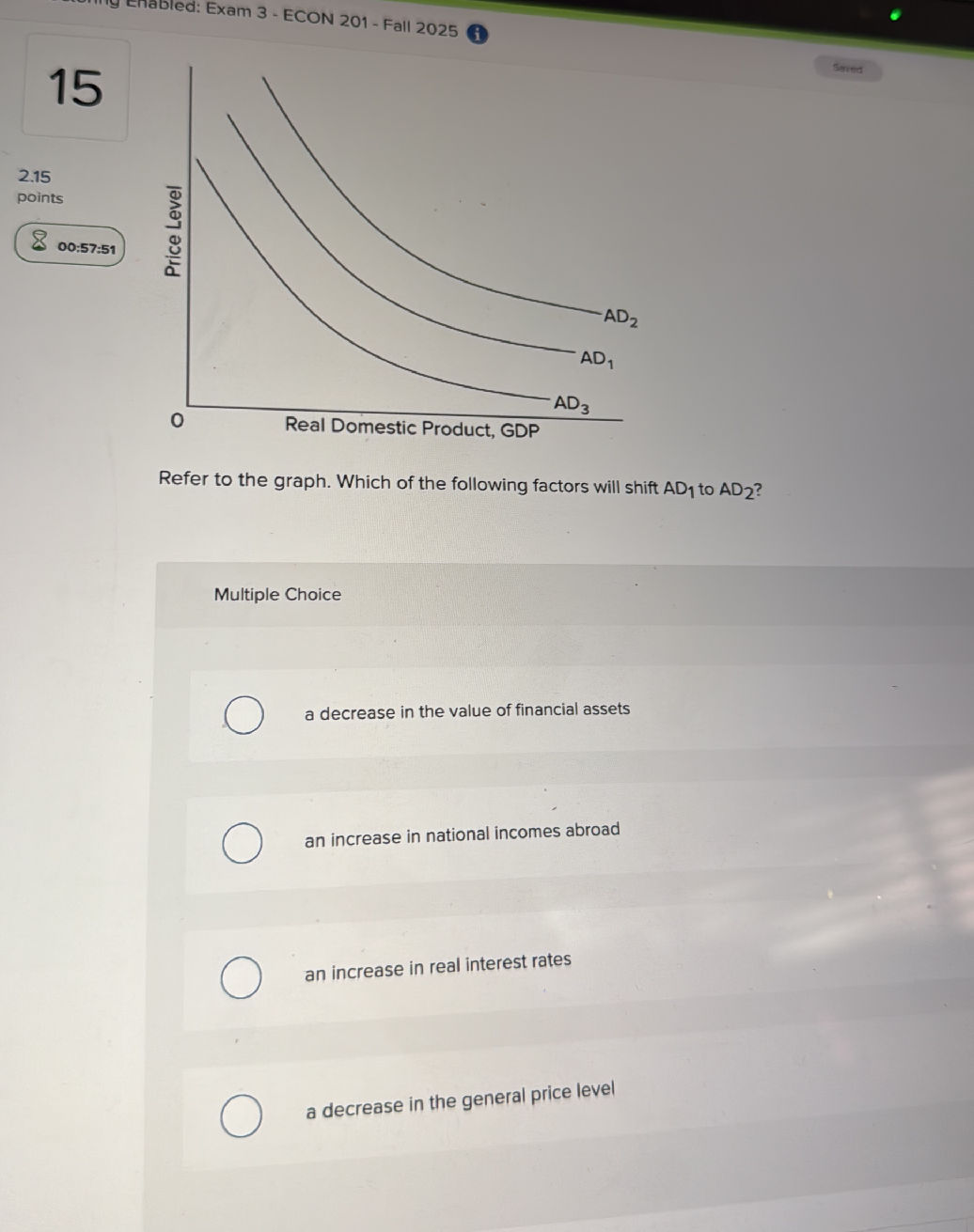 Refer to the graph. Which of the following | StudyX