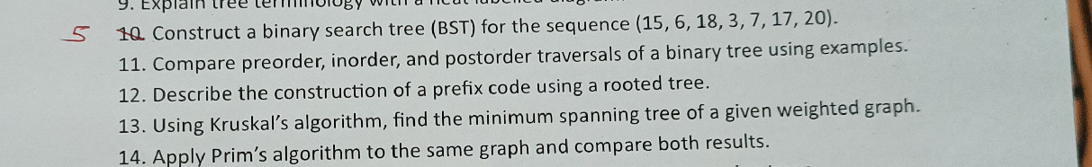 10. Construct a binary search tree (BST) for | StudyX