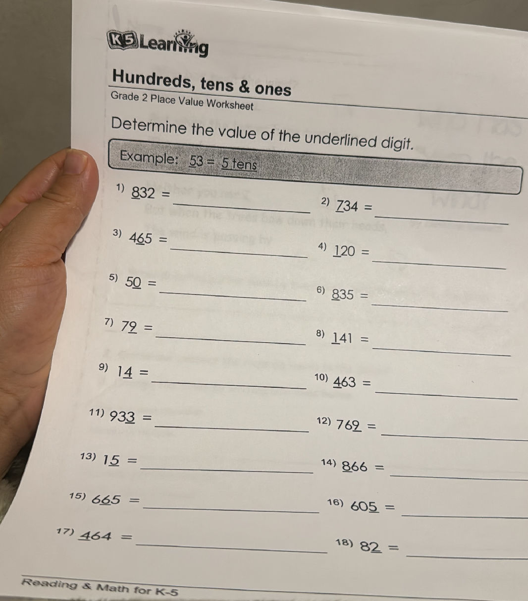 Determine the value of the underlined digit. | StudyX