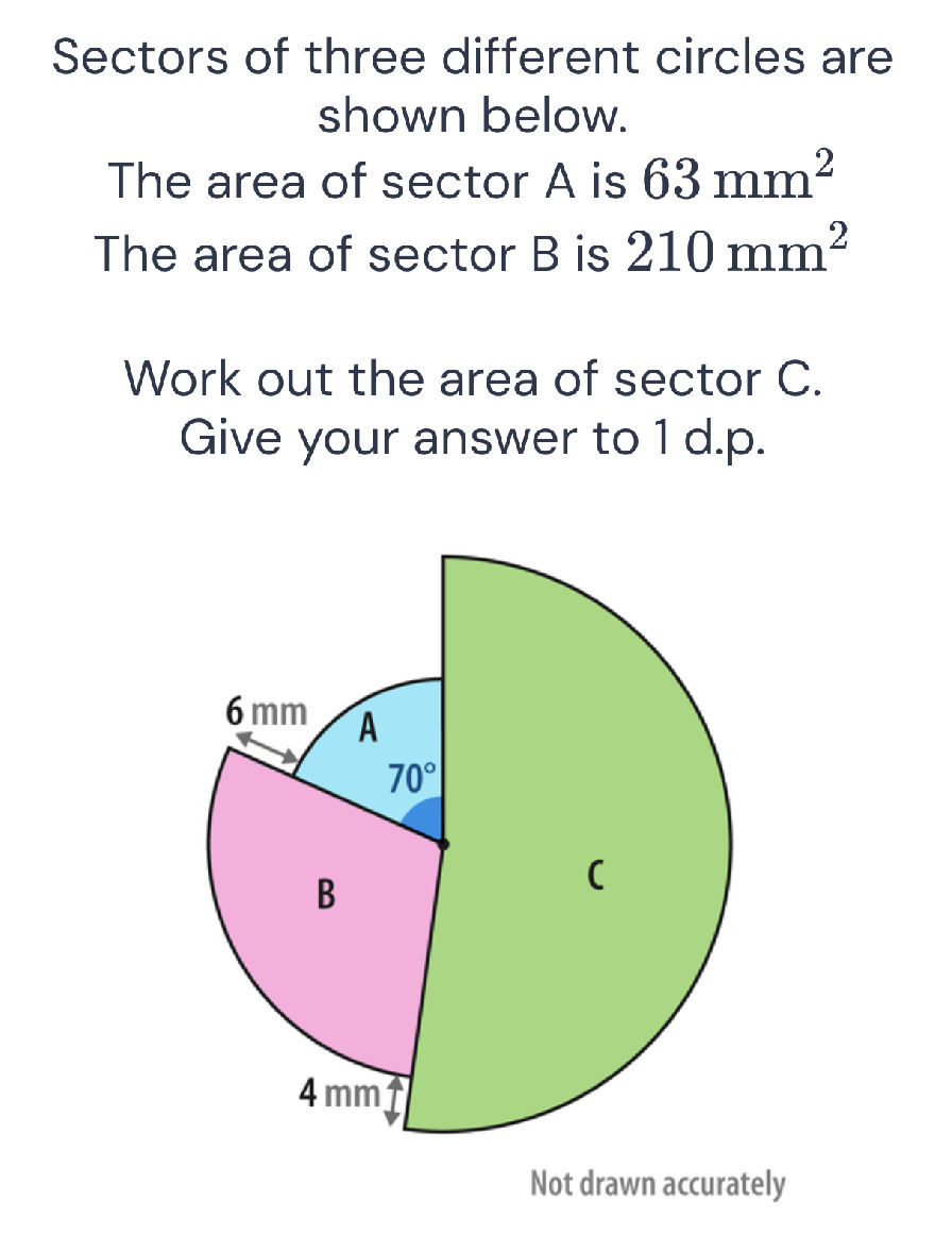 Sectors of three different circles are shown | StudyX