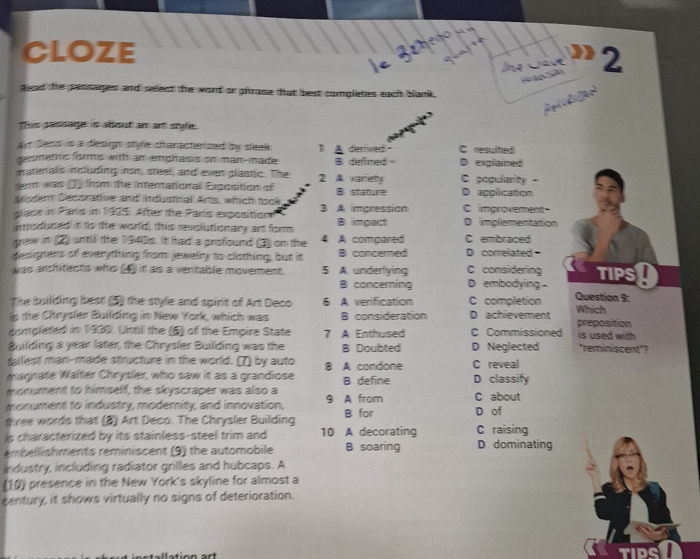 CLOZE Read the passages and select the word | StudyX