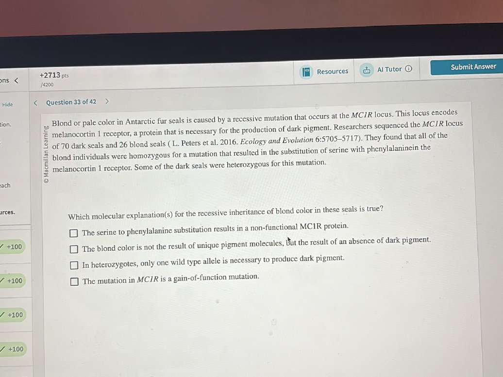 Blond or pale color in Antarctic fur seals | StudyX