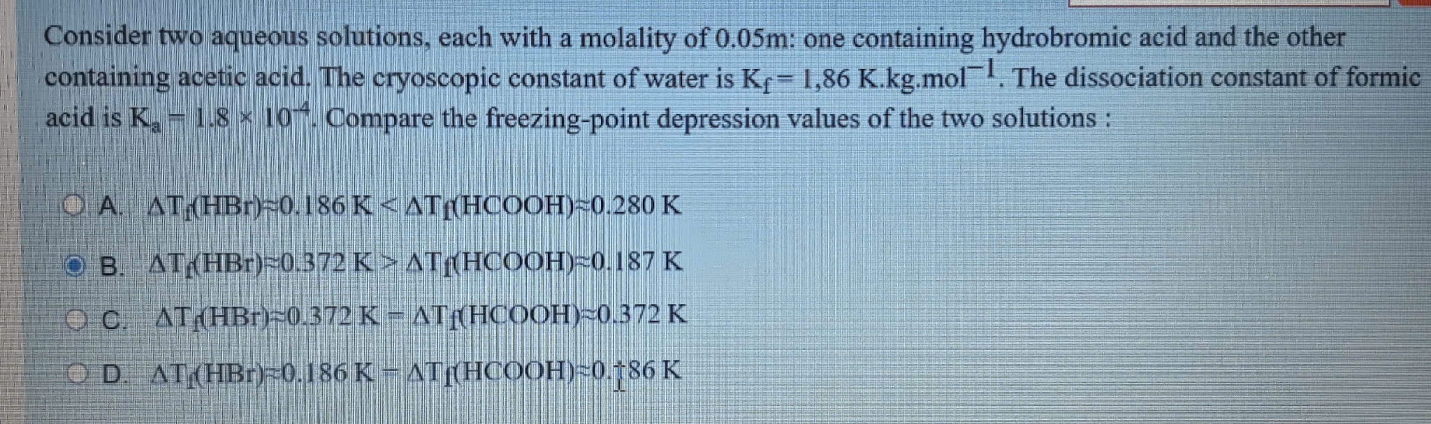 Consider two aqueous solutions, each with a | StudyX