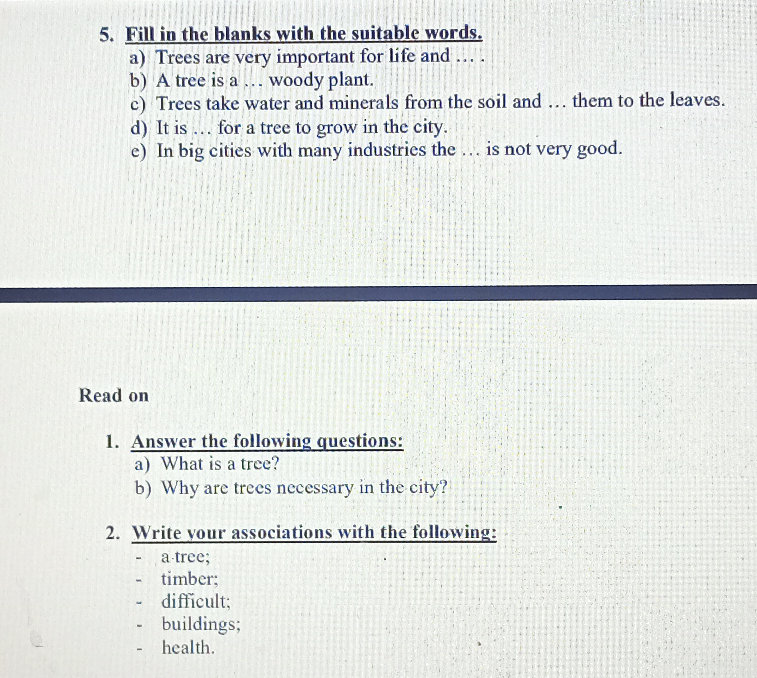 5. Fill in the blanks with the suitable | StudyX