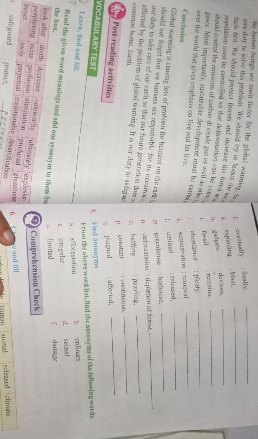 5. Find antonyms From the above word list, | StudyX