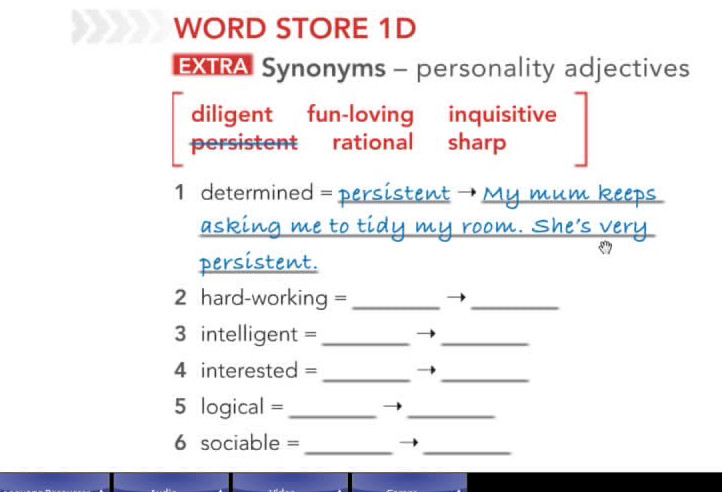 WORD STORE 1D EXTRA Synonyms – personality | StudyX