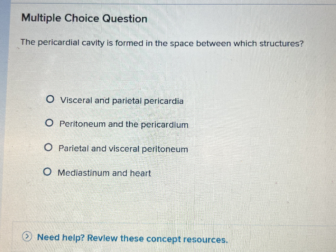 The pericardial cavity is formed in the | StudyX