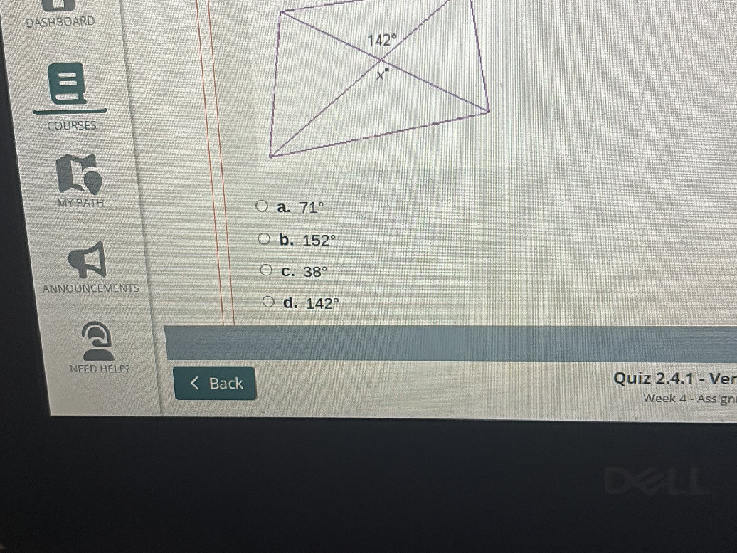 The image shows a quadrilateral with its | StudyX