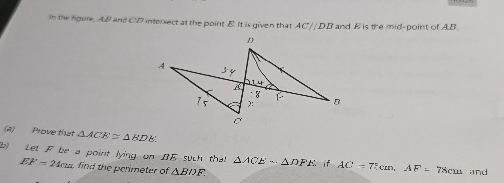 In the figure, AB and CD intersect at the | StudyX