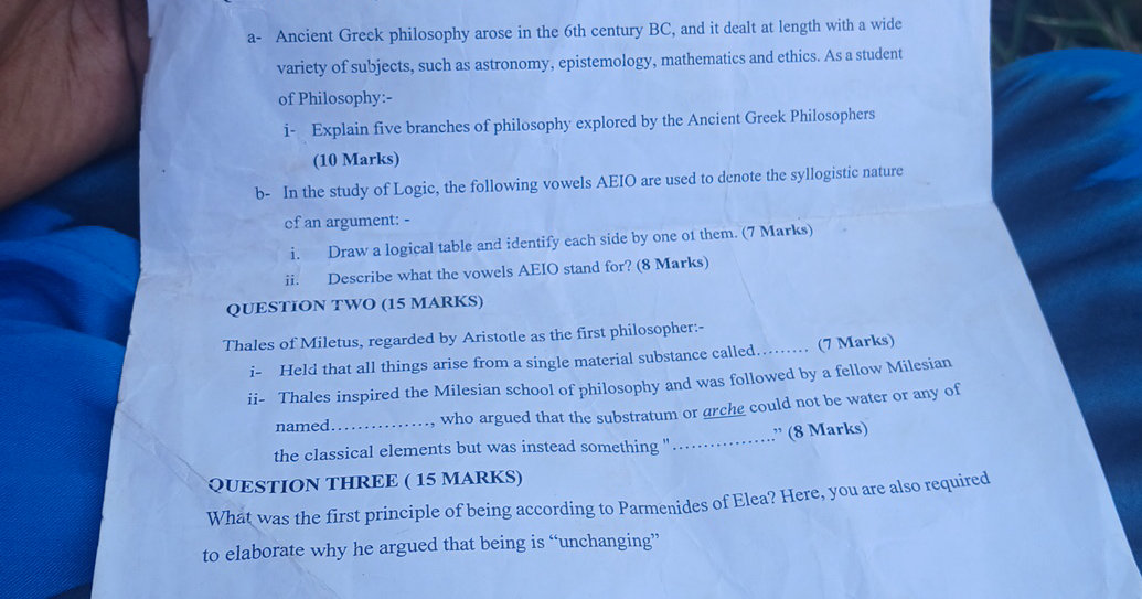 a- Ancient Greek philosophy arose in the 6th | StudyX