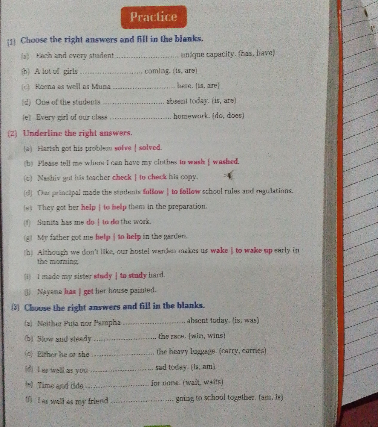 (1) Choose the right answers and fill in the | StudyX