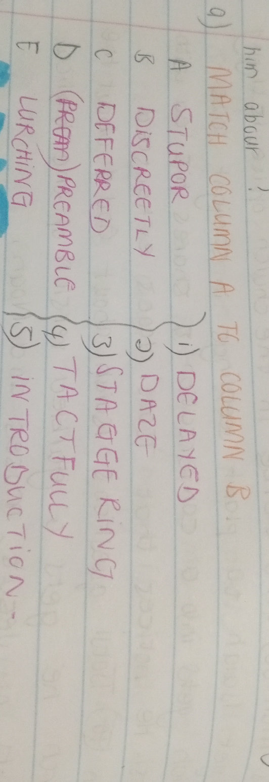 9) MATCH COLUMN A TO COLUMN B **Column A** | StudyX