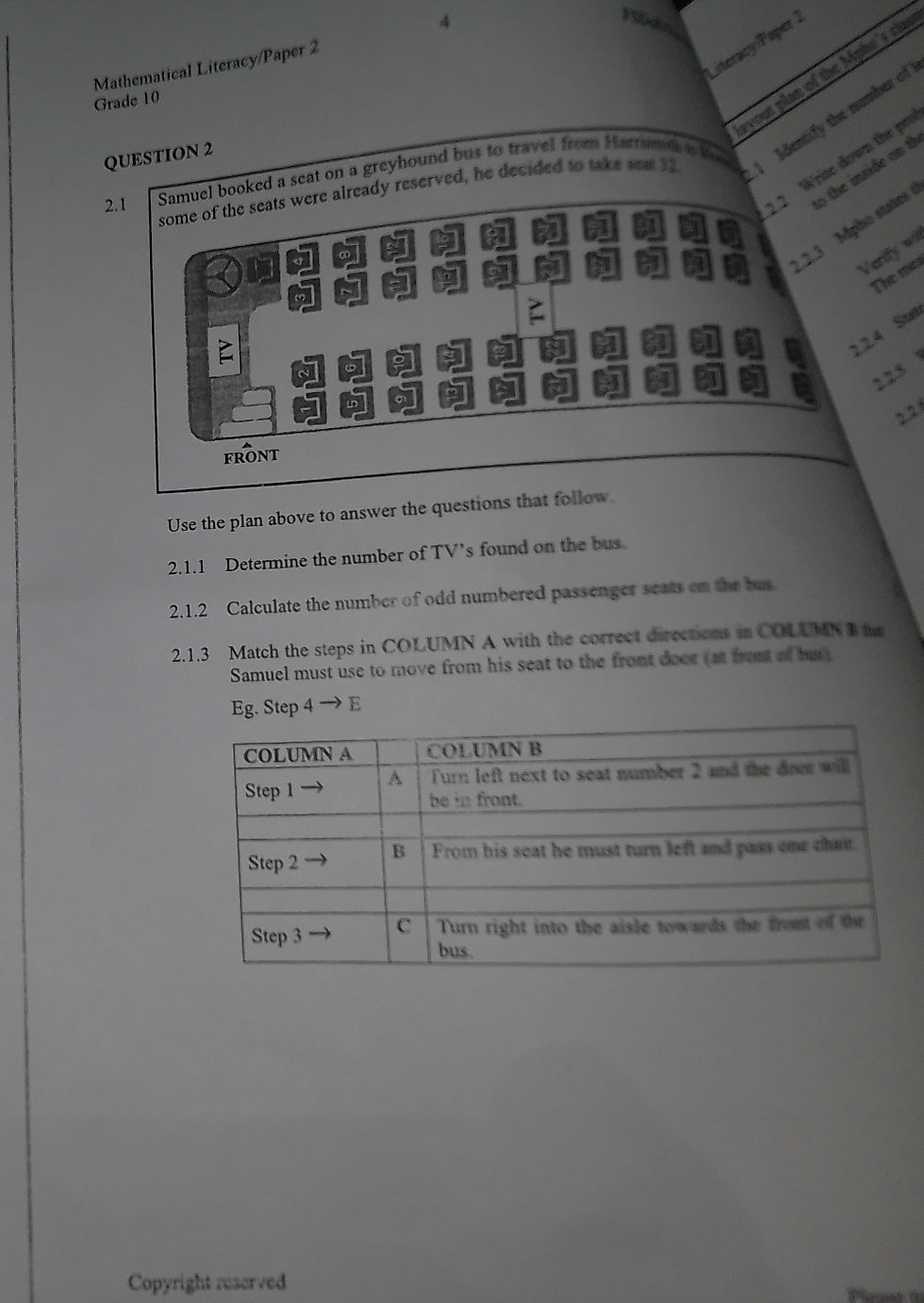 Samuel booked a seat on a greyhound bus to | StudyX