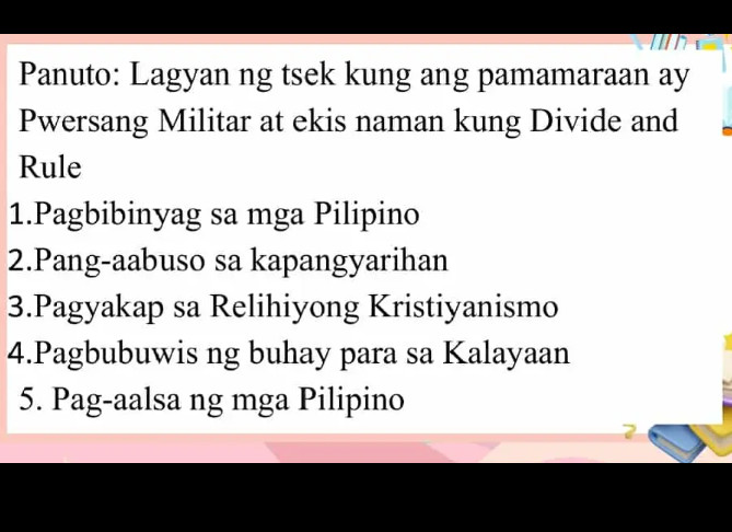 Panuto: Lagyan ng tsek kung ang pamamaraan | StudyX