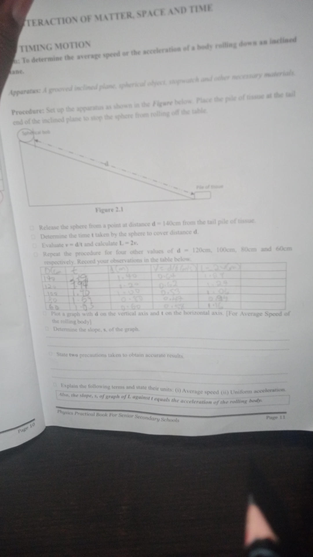 TIMING MOTION Aim: To determine the average | StudyX