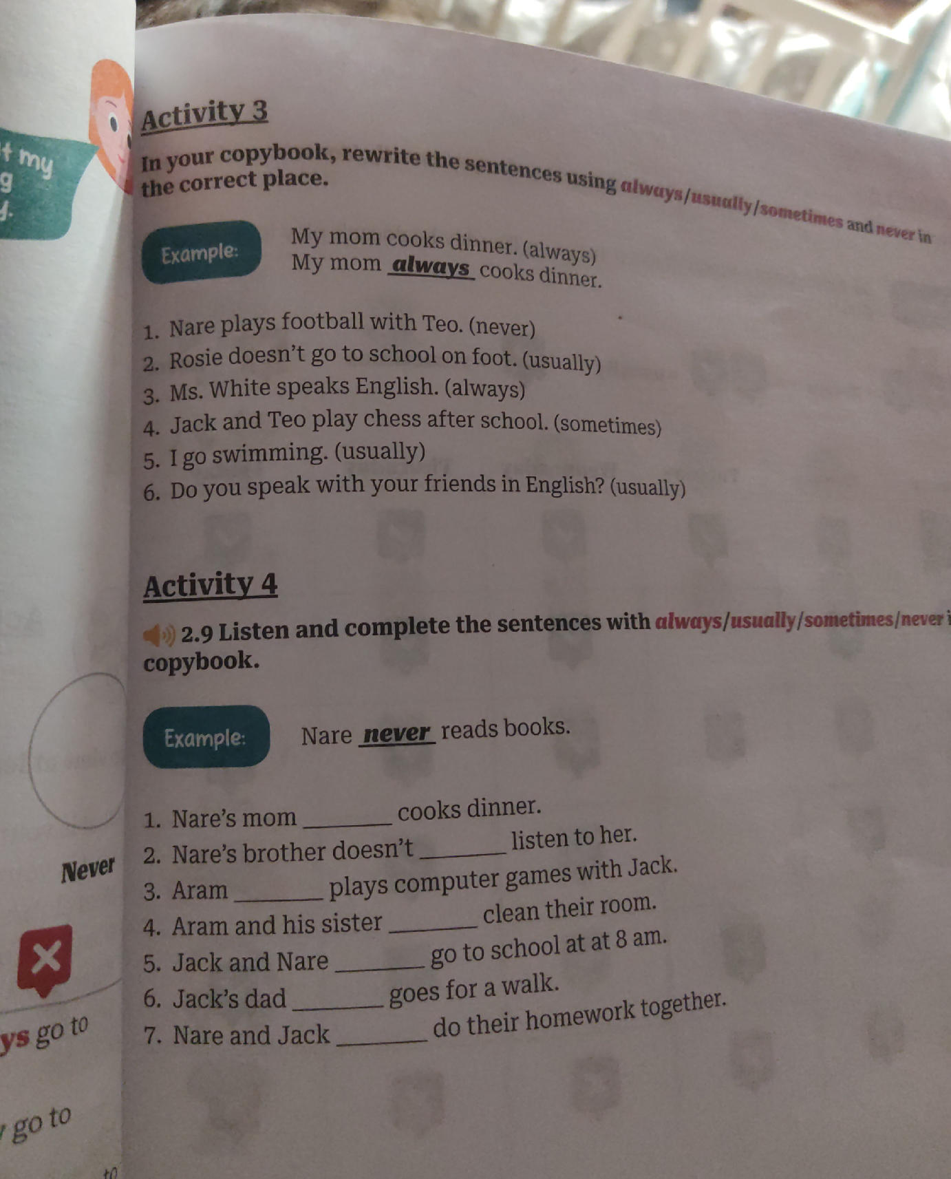 Activity 3 In your copybook, rewrite the | StudyX