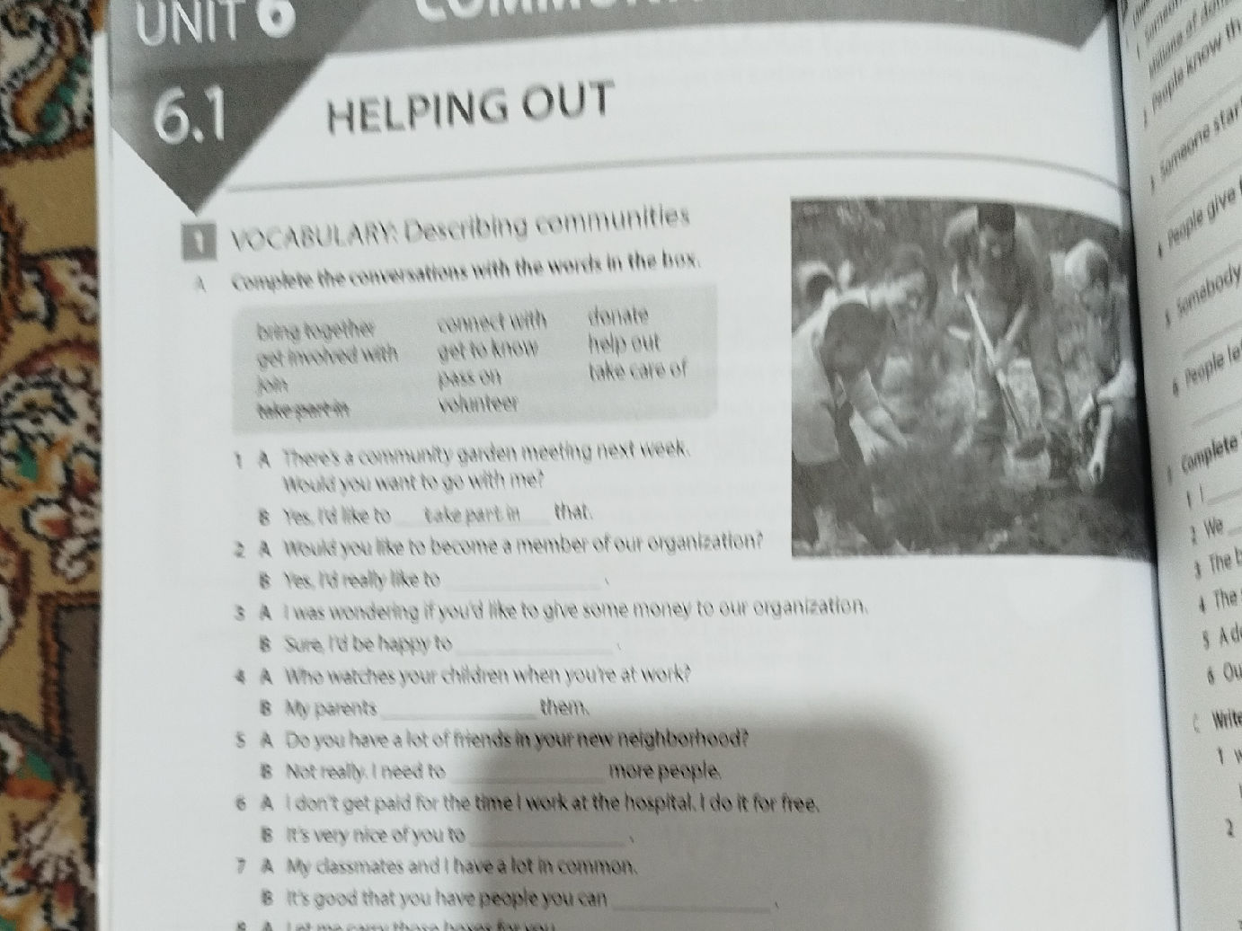 UNIT 6 6.1 HELPING OUT VOCABULARY: | StudyX