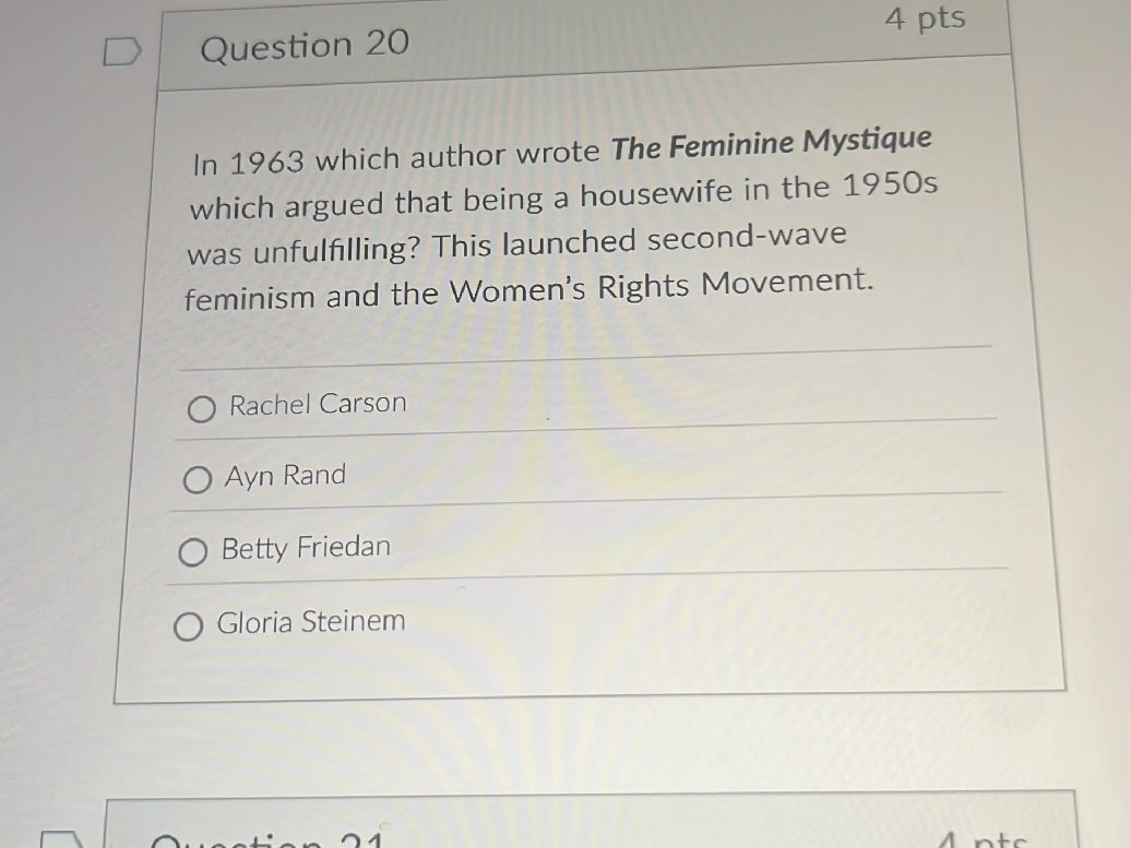 In 1963 which author wrote *The Feminine | StudyX