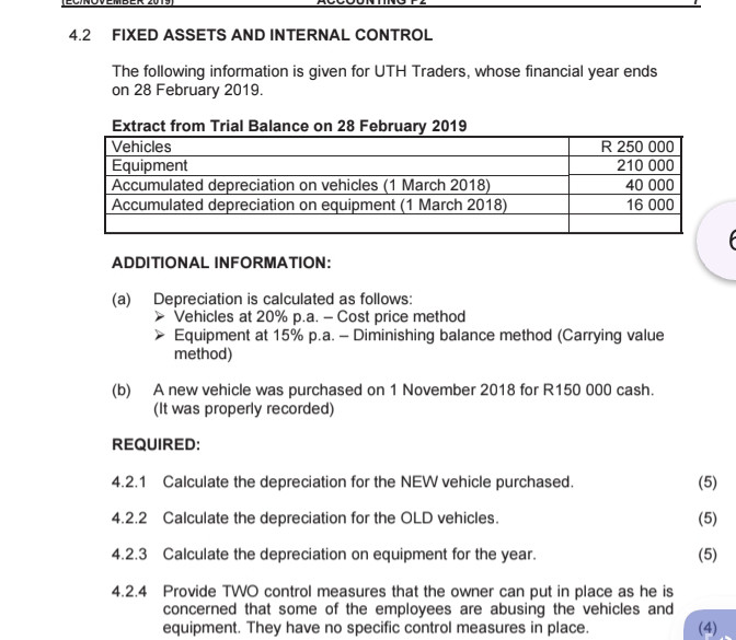 4.2 FIXED ASSETS AND INTERNAL CONTROL The | StudyX