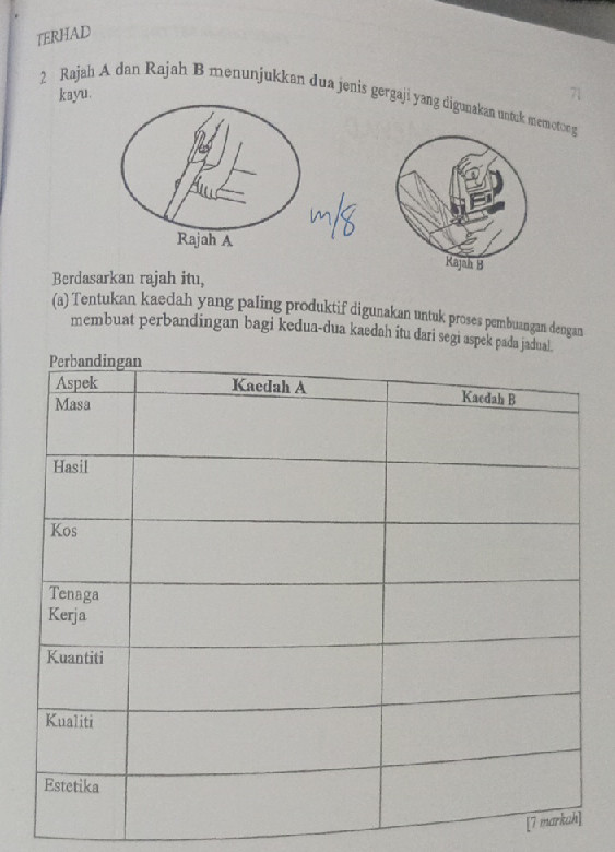 TERHAD 2 Rajah A dan Rajah B menunjukkan | StudyX