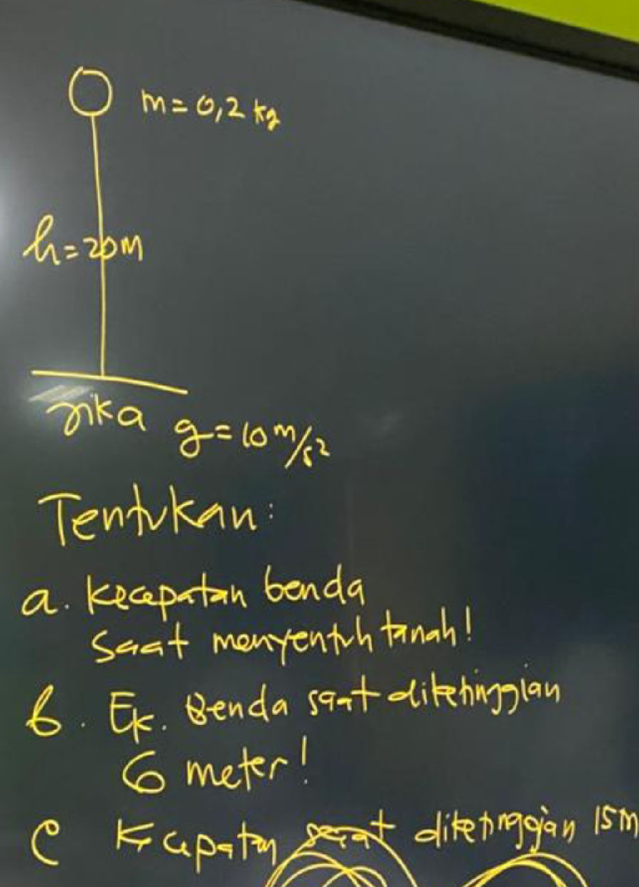 Diketahui: Sebuah benda dijatuhkan dari | StudyX