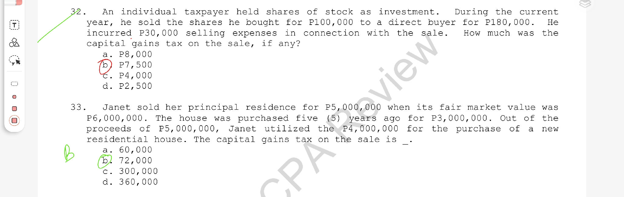 33. Janet sold her principal residence for | StudyX