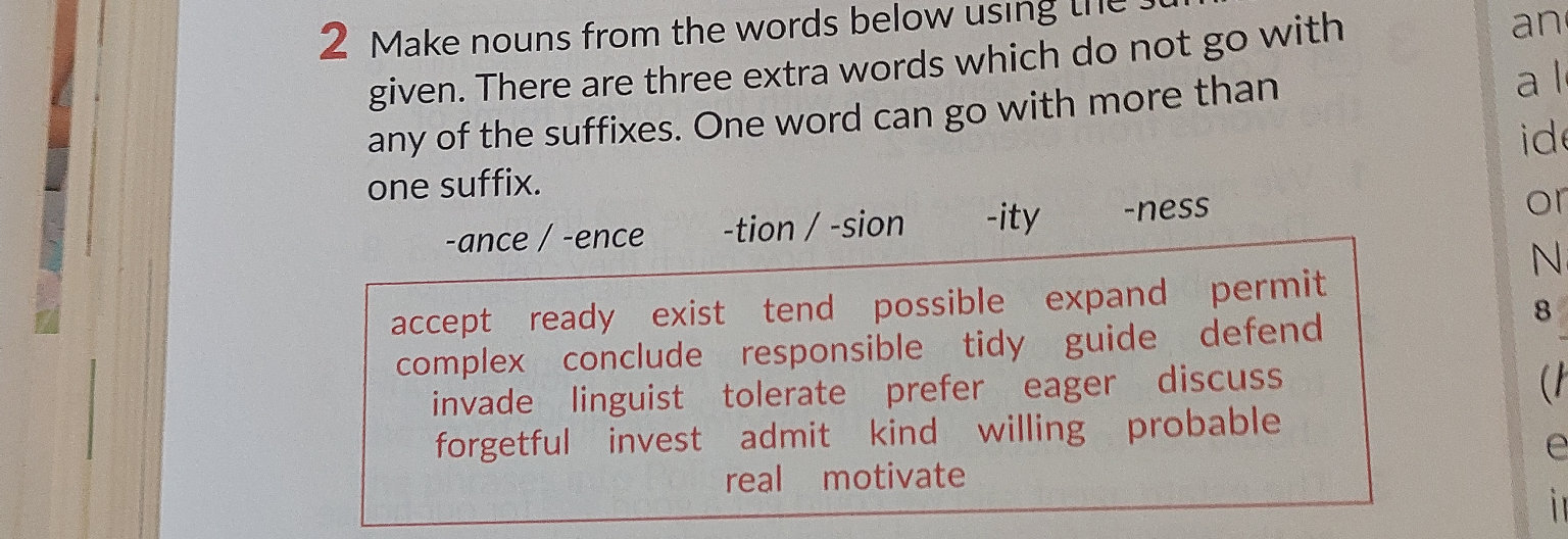 2 Make nouns from the words below using the | StudyX