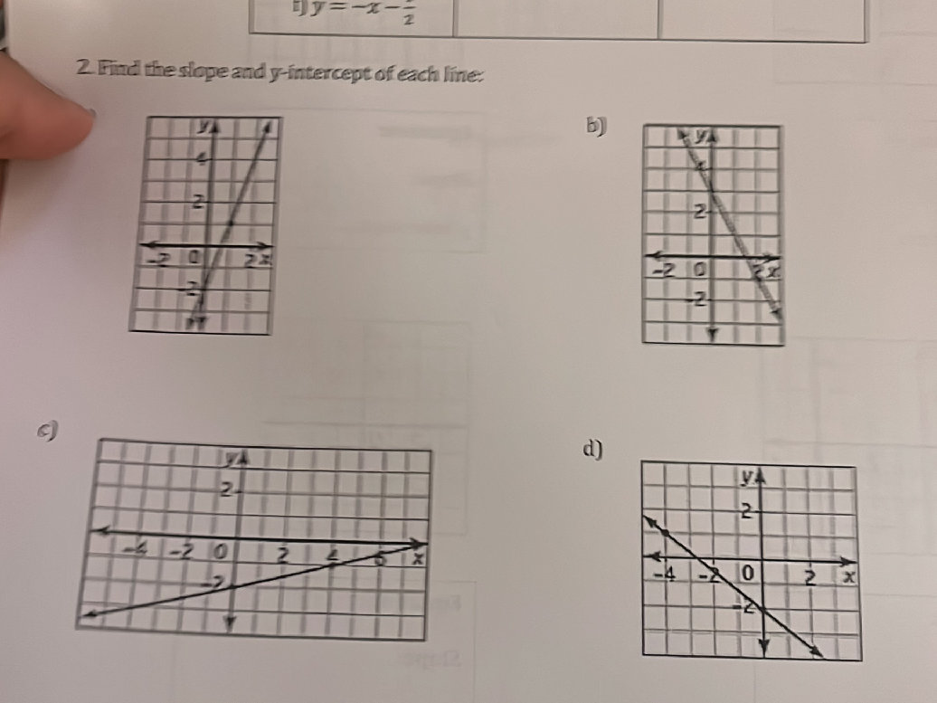 2. Find the slope and y-intercept of each | StudyX