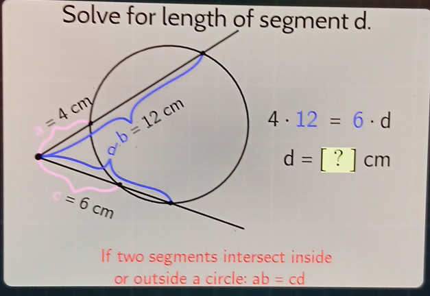 Solve for length of segment $d$. *Diagram | StudyX