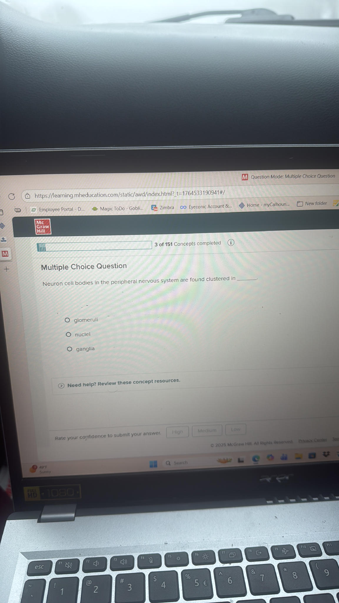 Multiple Choice Question Neuron cell bodies | StudyX
