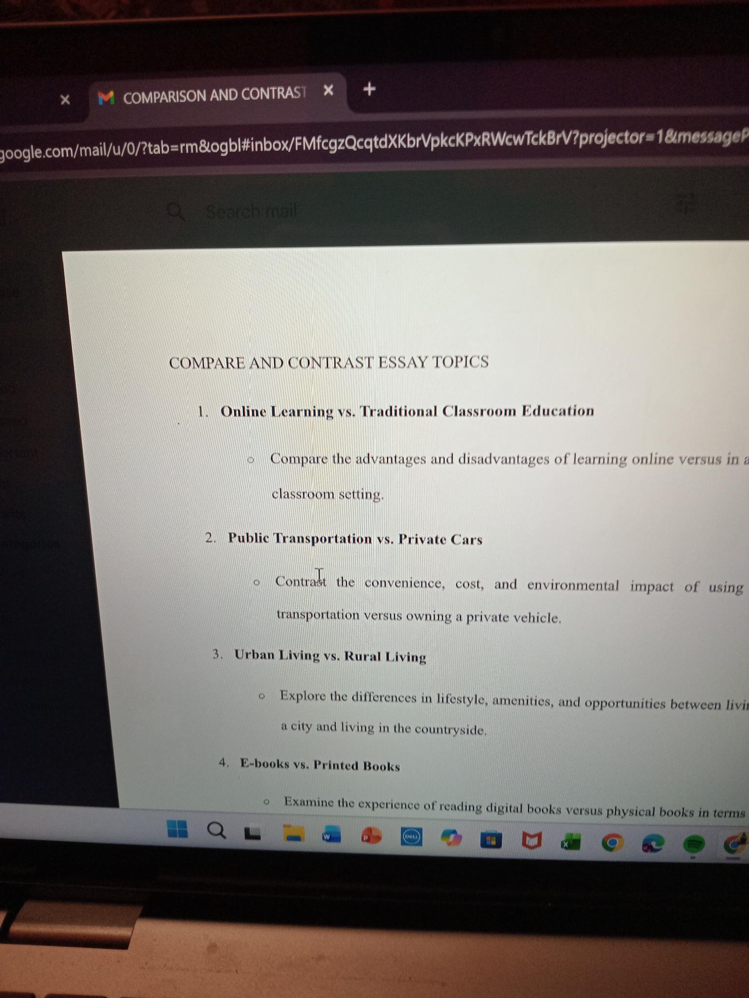 COMPARE AND CONTRAST ESSAY TOPICS 1. Online | StudyX