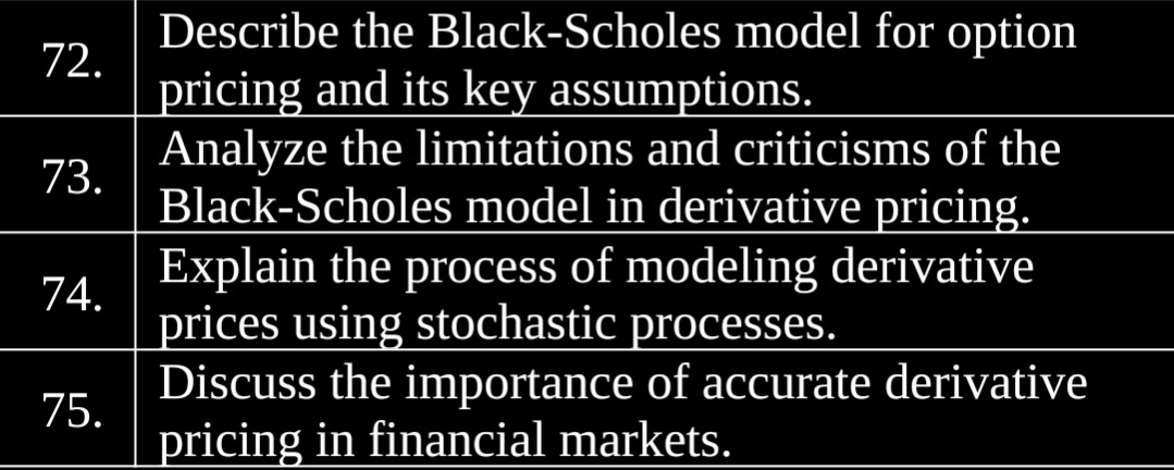 Describe the Black-Scholes model for option | StudyX
