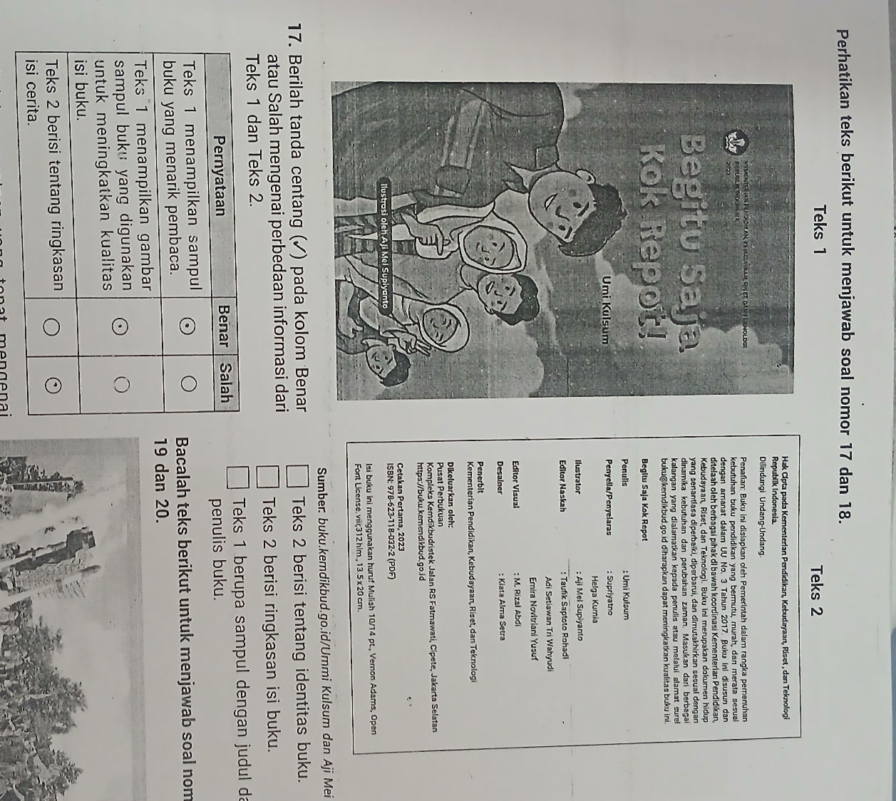 Berilah tanda centang ( ) pada kolom Benar | StudyX