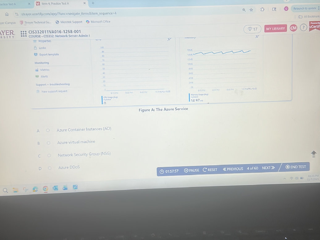 Which Azure service is depicted in the | StudyX