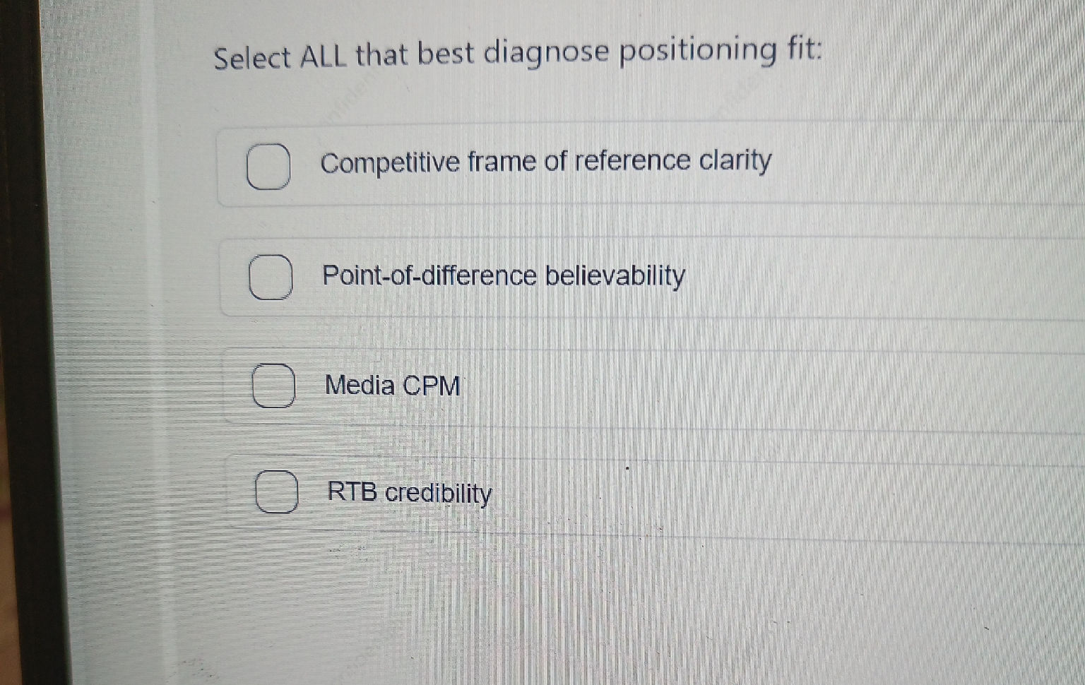 Select ALL that best diagnose positioning | StudyX