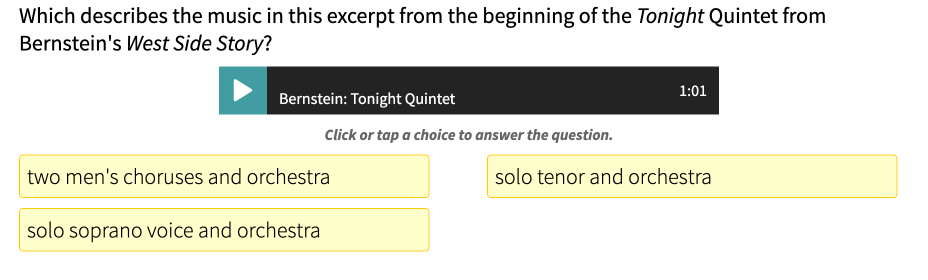 Which describes the music in this excerpt | StudyX
