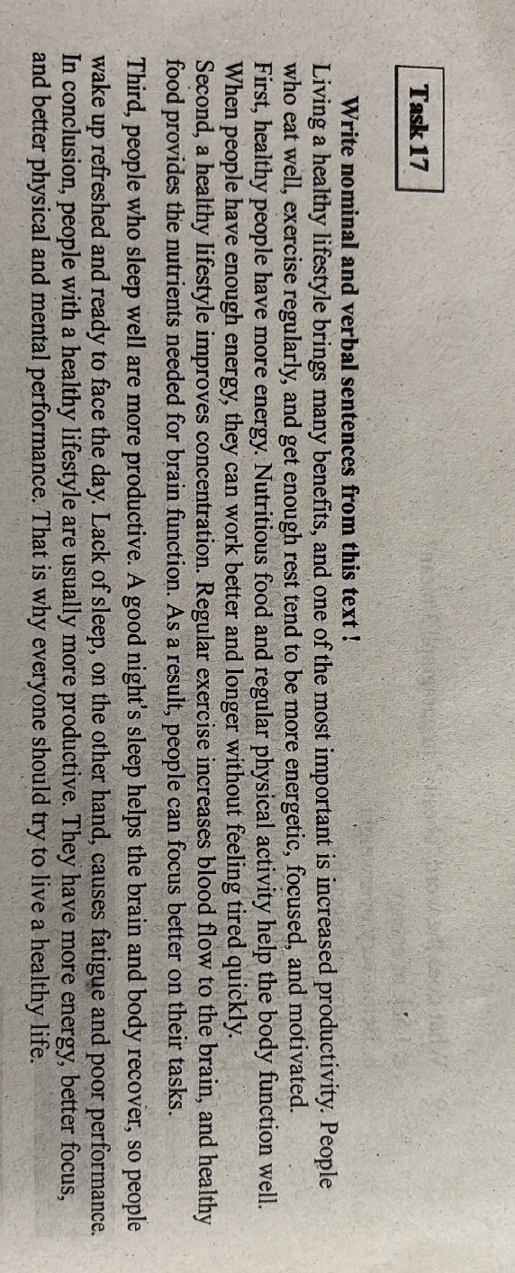 Write nominal and verbal sentences from this | StudyX