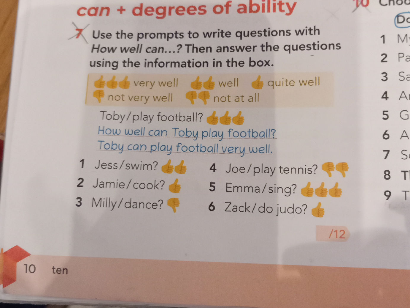 can + degrees of ability Use the prompts to | StudyX