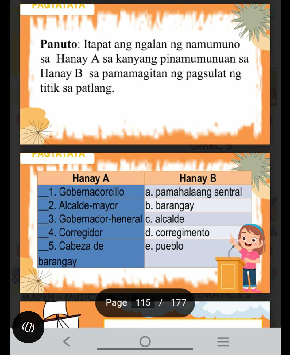 Panuto: Itapat ang ngalan ng namumuno sa | StudyX