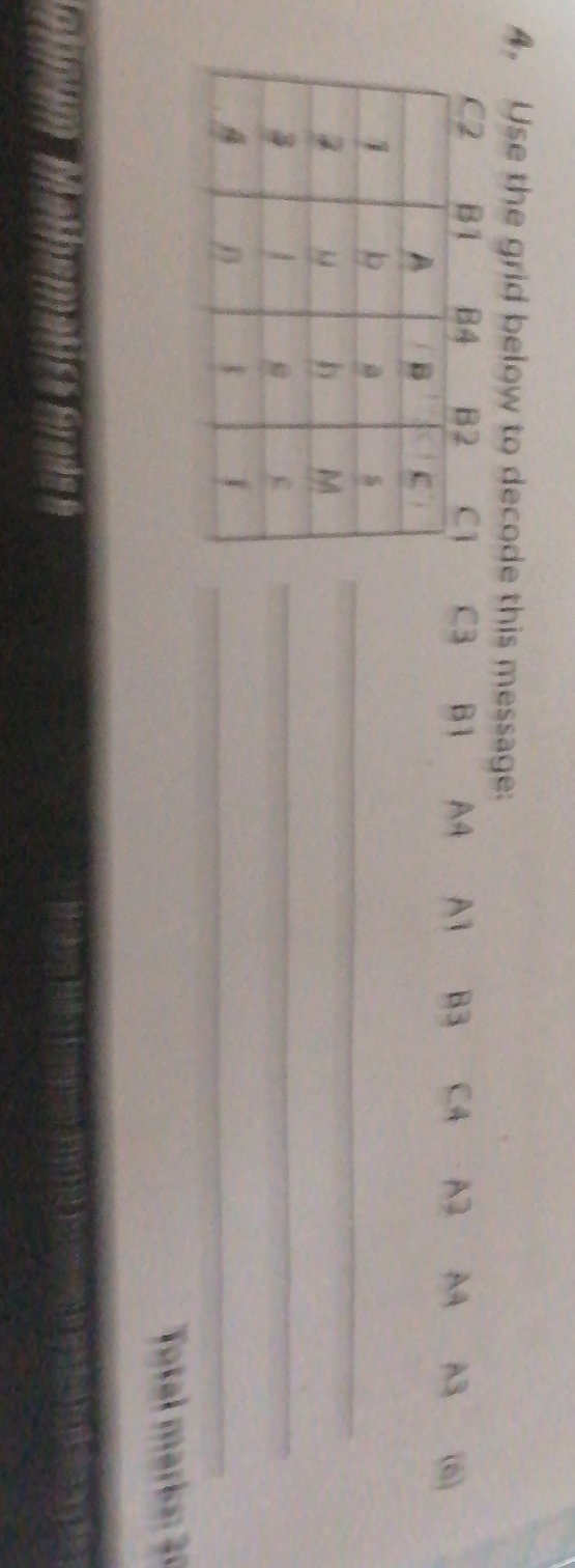 4. Use the grid below to decode this | StudyX