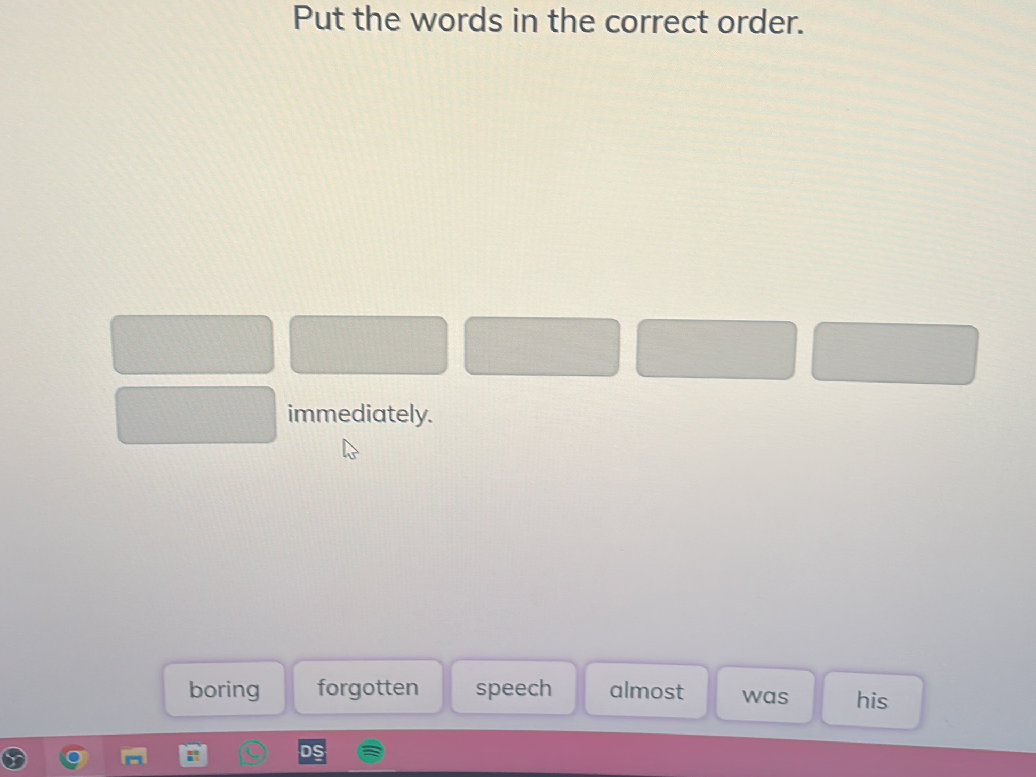 Put the words in the correct order. Words | StudyX